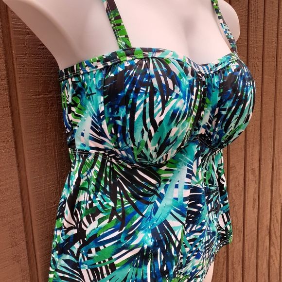 Swimsuits For All | Swim | Swimsuits For All Green Blue Tropical ...
